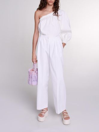 Maje Top Asym&eacute;trique - Blanc - Taille 3 - Maje