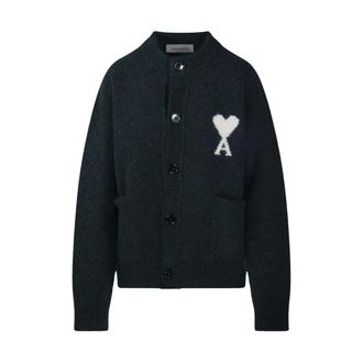 Ami Cardigan Col Rond Quota avec Ami de Coeur - Femme - Pulls - Vert - Taille: 42 FR