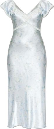 LoveShackFancy Loveshackfancy, Femme, Robes, Bleu, Taille: 42 FR Eline Silk Dress