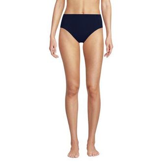 Lands End Mid Waist Bikinihose, Damen, Gr&ouml;&szlig;e:44 regular, Blau, Nylon-Mischung, by Lands End