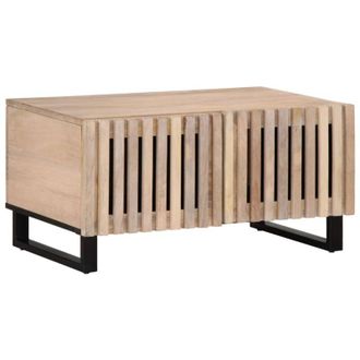 vidaXL Couchtisch Wei&szlig; 80x51x40 cm Massivholz Mango Vidaxl
