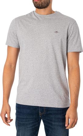 GANT Gant Herren REG Shield SS T-Shirt, Grey Melange, 4XL