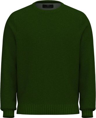 Fynch-Hatton Strickpullover aus Baumwolle mit Strukturmuster und Rundhalsausschnitt Dark Leaf/XL