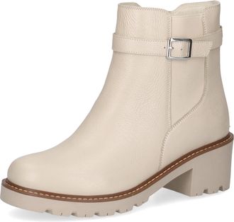 Caprice Damen Stiefeletten aus Leder Gefüttert, Weiß (Offwhite Perl.), 40 EU