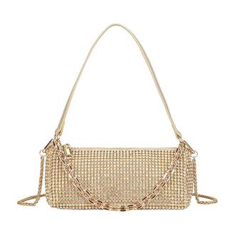 Generic Kexpery Cabas Femme avec Clous Sac de Soir&eacute;e &agrave; Bandouli&egrave;re Cha&icirc;ne Sac &agrave; Main &Eacute;l&eacute;gant pour F&ecirc;te Mariage Prom