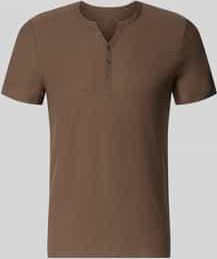 Mc Neal T-Shirt mit V-Ausschnitt und Knopfleiste