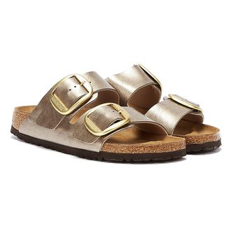 Birkenstock Arizona Gro&szlig;e Schnalle Birko Flor Anmutige Damen Taupe Sandalen
