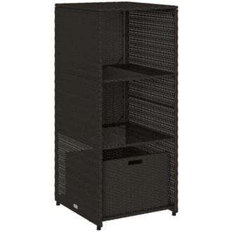 vidaXL Gartenschrank Schwarz 50x55x115 cm Poly Rattan - Vidaxl
