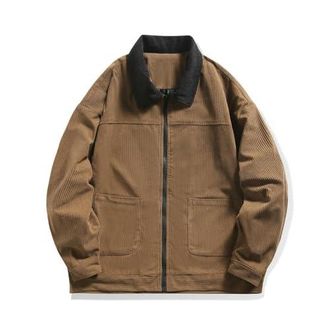 Generic NYSBH Veste cargo dautomne en velours c&ocirc;tel&eacute; pour homme Veste bomber coupe-vent &agrave; fermeture &eacute;clair Manteaux amples Cargo Outwear Veste d&eacute;contract&eacute;e, c