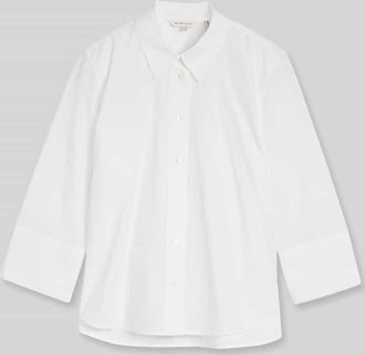 Tom Tailor Regular Fit Hemdbluse aus Lyocell-Baumwoll-Mix