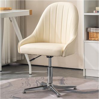 Generic Skandinavischer Drehstuhl f&uuml;rs B&uuml;ro, armlos, gepolsterte R&uuml;ckenlehne, Grauer Stoff, Belastbarkeit 150 kg, verstellbar, ergonomisches Design, modernes 