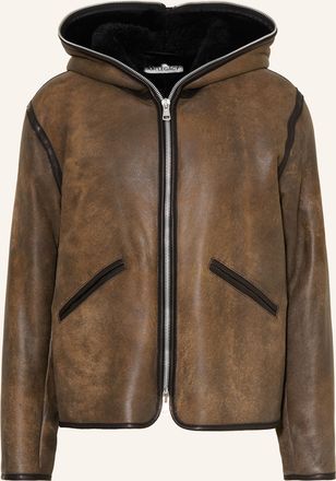 Our Legacy Our Legacy Lederjacke Mit Kunstfell braun