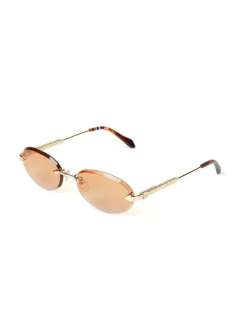 Just Cavalli Unisex Sunglasses Polished Rose Gold Metal Eyewear