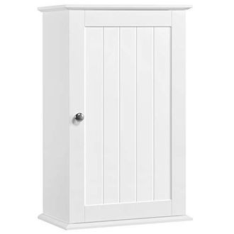 Yaheetech Armoire Murale de Toilette, Meuble de Rangement Suspendu Salle de Bain, 35 x 20,7 x 55 cm, Armoire à Pharmacie, 2 Étagère Réglables, avec Porte, en Bo