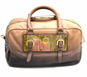 Prada Smoke Ombre Glace Zip Leather Bowler Handbag