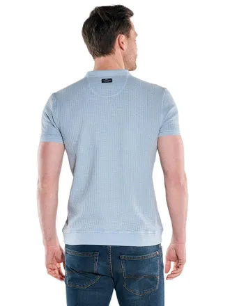 Engbers Poloshirt Herren Poloshirt mit Struktur, Hellblau