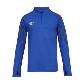 Umbro Homme, Tops, Bleu, Taille: M Manches Longues Demi-Zip T-shirt de Sport