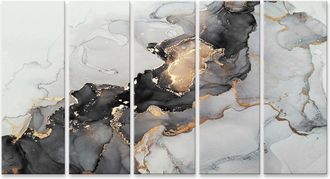 Islandburner Wandbild Luxus Abstrakte Fl&uuml;ssigkunst Marmor Gold auf Leinwand Bilder Bild Poster