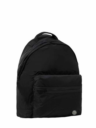 Stone Island Mens Backpack Nylon Metal-Trim Black Resin Backpacks