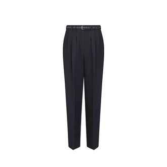 Dior Femme, Pantalons, Noir, Taille: 38 FR Pantalon Luxueux Laine Soie Noirs