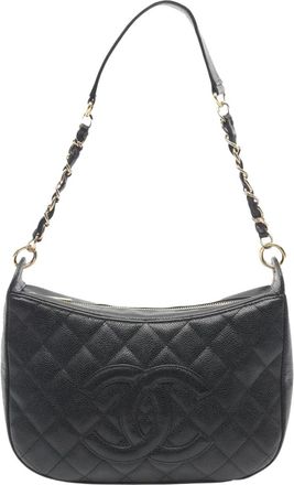Chanel 2003-2004 Quilted Caviar Timeless CC shoulder bag - Schwarz