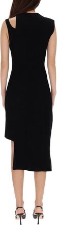 Courr&egrave;ges Ribbed Viscose Dress - Black