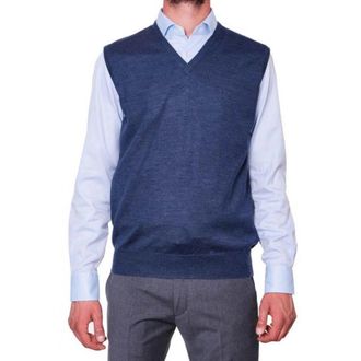La Fileria Kapuzenpullover & Sweatshirts &Auml;rmellos V-Ausschnitt Stil - - Knitwear - Herren - Blau - L