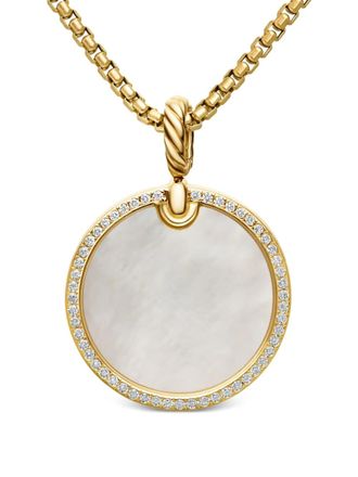 David Yurman 18kt DY Elements Disc Gelbgoldanh&auml;nger mit Diamanten (24mm)