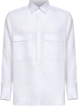 D4.0 Homme, Tops, Blanc, Taille: XL Polo en lin