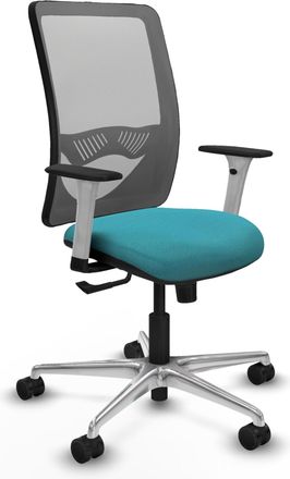 Piqueras y Crespo Gepolsterter Drehstuhl Zulema mit wei&szlig;en und schwarzen Armlehnen, h&ouml;henverstellbare Lendenwirbelst&uuml;tze, ausgestattet mit 3 Positionen und Schneidescha