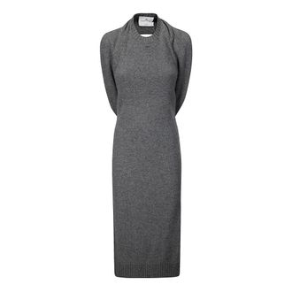 Courr&egrave;ges Lammwoll-Midikleid Multi-Styling - - Dresses - Damen - Grau - M