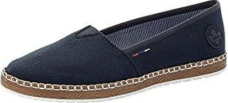 Rieker Femme Espadrilles M2278, Dame Chaussures Plates,Chaussures Basses,Chaussures dété,Slipper,tressés,maritimes,Bleu (Blau / 14),36 EU / 3.5 UK