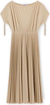 Motivi Femme, Robes, Beige, Taille: 46 FR Robe Midi en Jersey Lurex