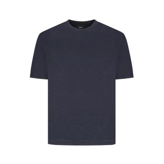 Herno Portogallo Jersey Strick-Effekt T-Shirt - - Tops - Herren - Blau - M