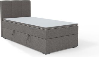 Generic FEDVE Boxspringbett 100x200 Dunkelgrau - Gandia Mini - Praktisches Bett mit Bettkasten Links - Gem&uuml;tlich Kopfteil Bett mit Matratze - Einzelbett zum S