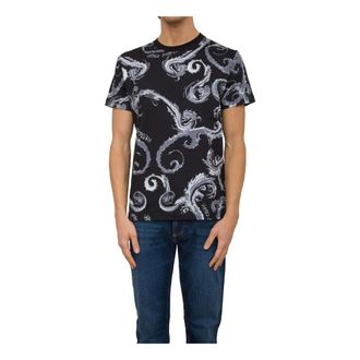 Versace Jeans Couture L&auml;ssiges Baumwoll-T-Shirt f&uuml;r M&auml;nner - - Tops - Herren - Schwarzk - L
