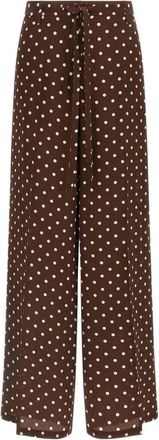 P.A.R.O.S.H. P.a.r.o.s.h., Femme, Pantalons, Brun, Taille: 42 FR Pantalon &agrave; pois avec cordon de serrage