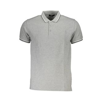 Cavalli Graues Baumwoll-Poloshirt mit Stickerei - - Tops - Herren - Grau - 2XL