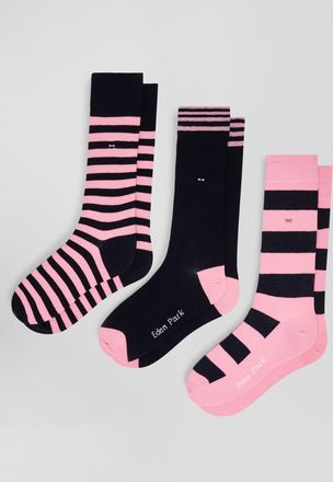 Eden Park Lot De 3 Paires De Chaussettes Cercl&eacute;es Roses En Coton Stretch