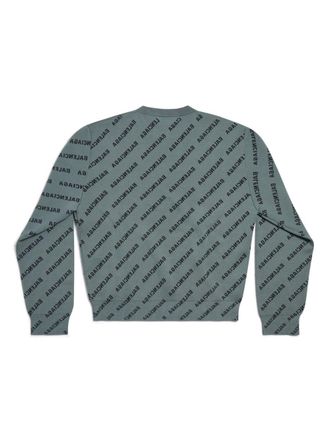 Balenciaga pull &agrave; logo imprim&eacute; - Gris