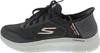 Skechers Go Walk Flex - New World Baskets pour Homme, Noir/Orange, 47 EU