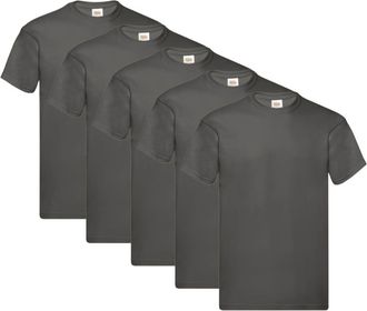 Fruit Of The Loom Herren Original T. T-Shirt (5er Pack), Farbe:Graphit, Gr&ouml;&szlig;e:S