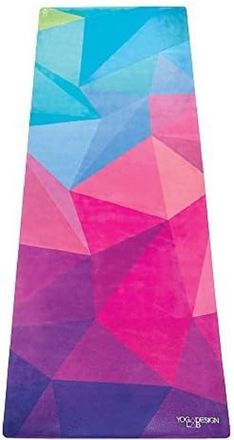 Yoga Design Lab Combo Yogamatte | rutschfest, Matte/Handtuch, Guter Halt bei viel Schweiß, Naturkautschuk | mit Tragegurt (Geo, 3.5mm)