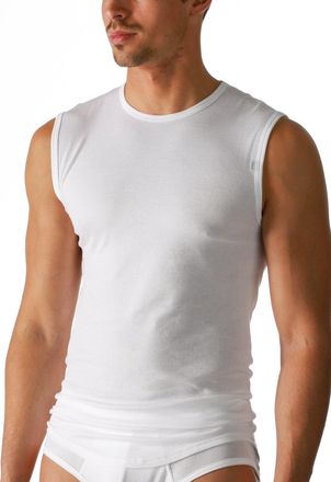 Mey 2er Pack Mey Herren Shirt - Größe 6 - Weiß - Unterhemd mit Rundhals-Ausschnitt - Ohne Arm - Pima Baumwolle supergekämmt - 2801 Noblesse