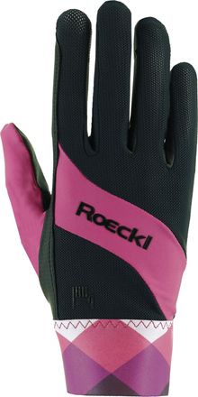 Roeckl Sports Reithandschuh Martingal, Freizeit Sommer Handschuh, Schwarz/Pink 6.5