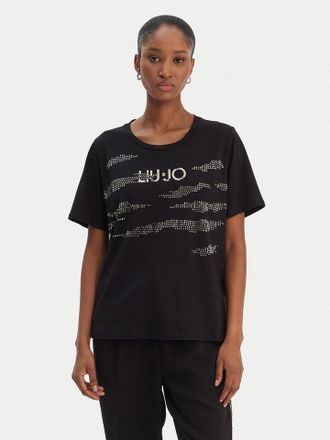 Liu Jo Kurzarmshirt - Damen T-Shirt mit Strass - Logo Shirt mit Print - Kurzarm Shirt