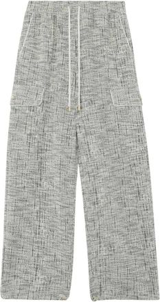 Twinset Pantalon large en tweed - Femme - Pantalons - Beige - Taille: 40 FR
