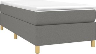 vidaXL Sommier &agrave; lattes de lit Gris fonc&eacute; 90x200 cm Tissu