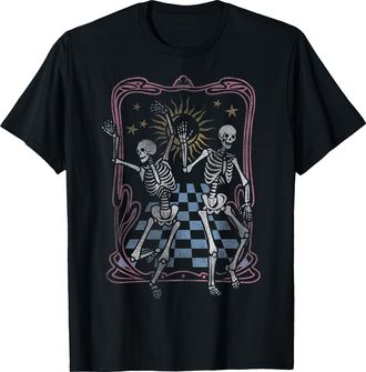 Trendy Apparel Dancing Skeletons Joint Sun and Moon T-Shirt