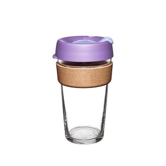 KeepCup Wiederverwendbare Kaffeetasse, geh&auml;rtetes Glas und Naturkork, 454 ml, Mondlicht